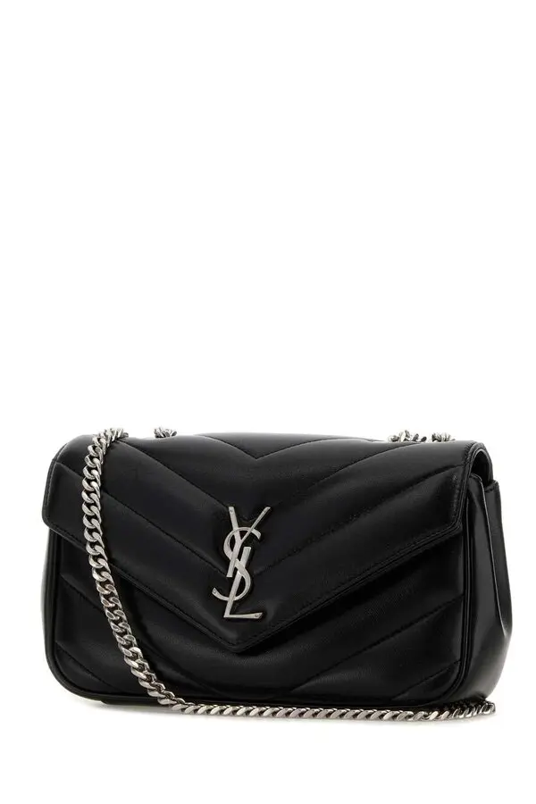 Saint Laurent Leather Small Loulou Shoulder Bag - Black