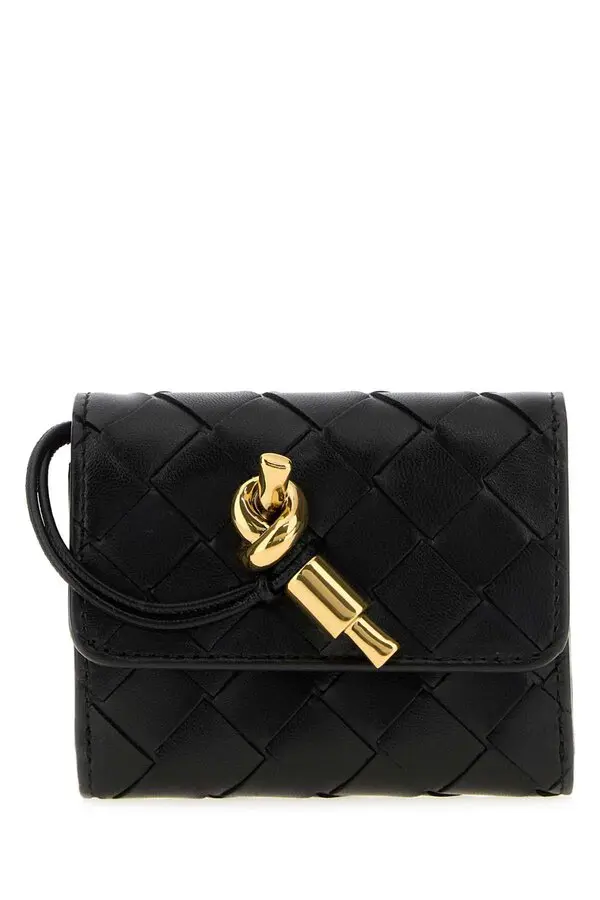 Bottega Veneta Leather Andiamo Wallet - Black