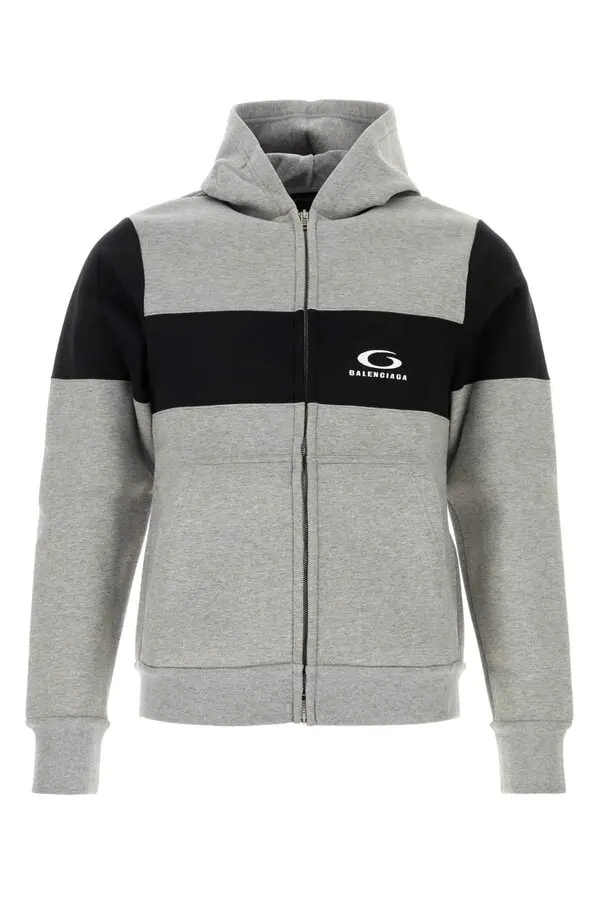 Balenciaga Melange Grey Cotton Sweatshirt