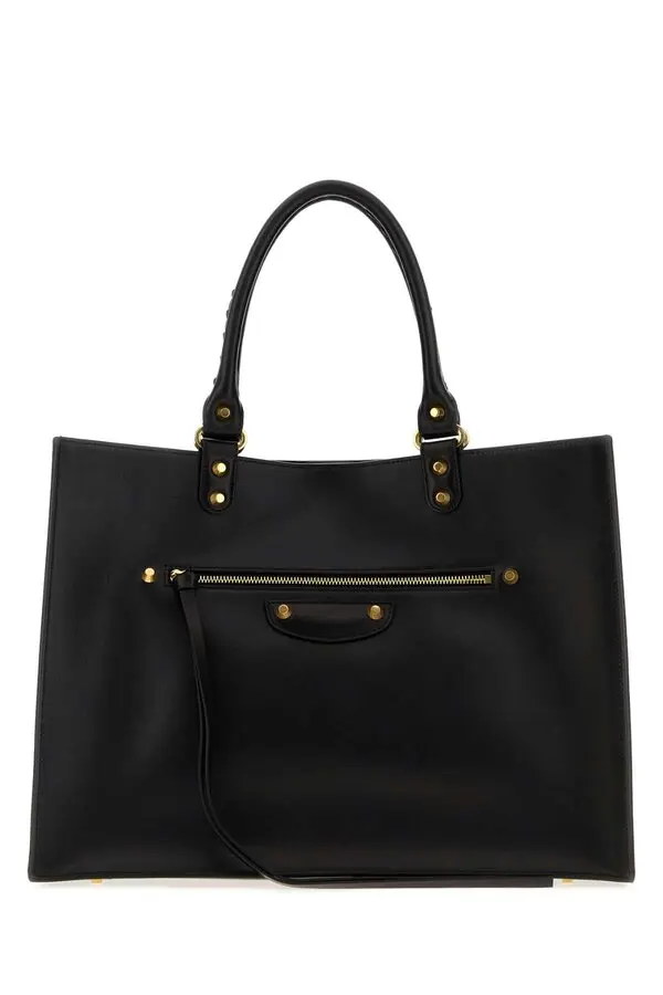 Balenciaga Leather Large Le City Sleek Handbag - Black
