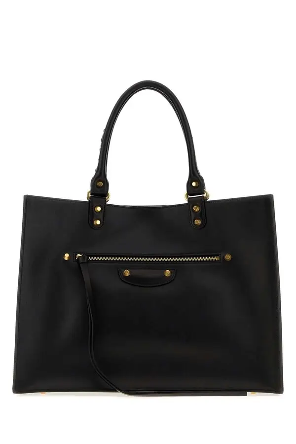 Balenciaga Leather Large Le City Sleek Handbag - Black