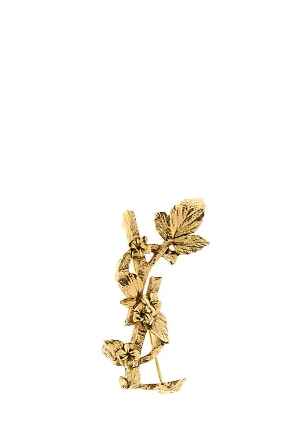 Saint Laurent Gold Metal Pin - Multicolor
