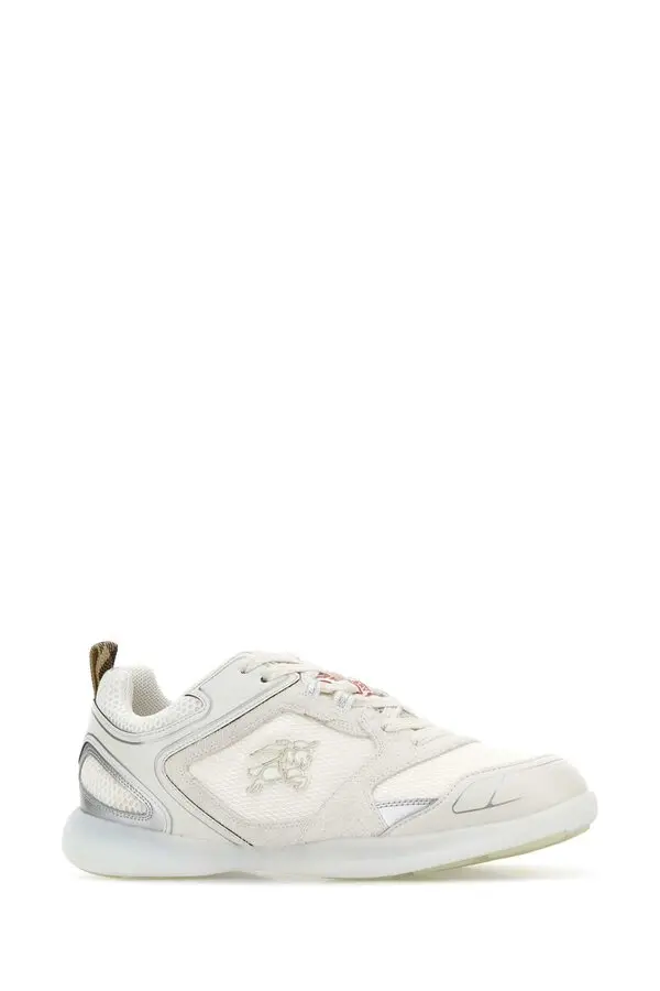 Burberry Fabric And Leather Sneakers - White