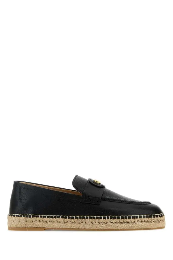 Valentino Garavani Leather Vlogo Espadrilles