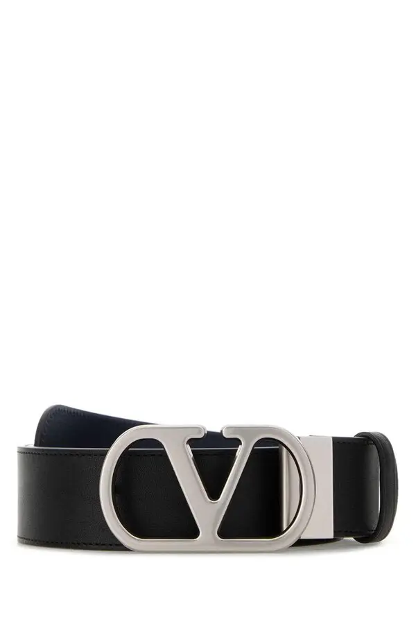 Valentino Garavani Reversible Leather Belt - Black
