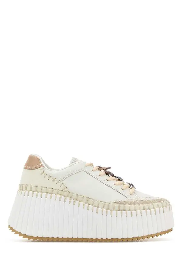 Chloé Leather Nama Sneakers - White