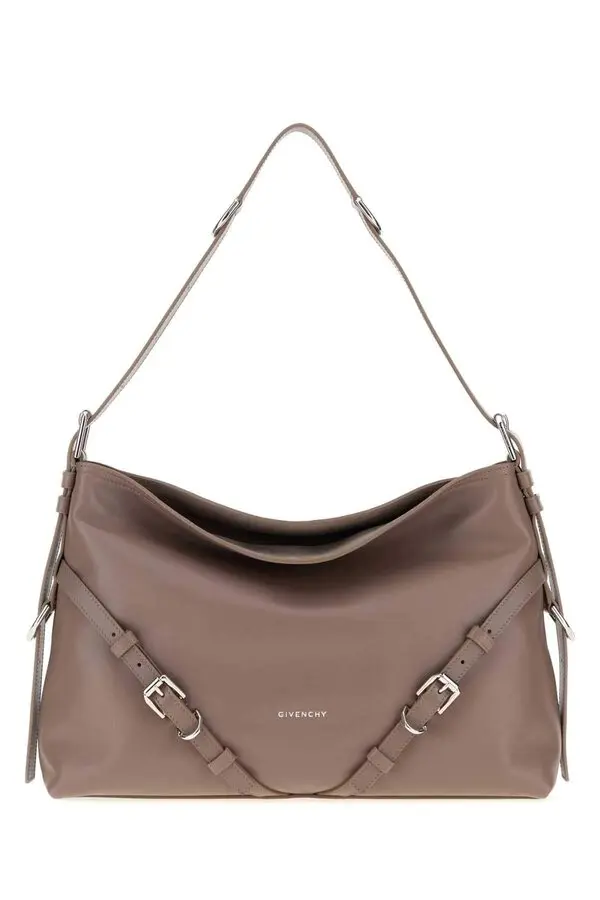Givenchy Leather Medium Voyou Shoulder Bag - Gray