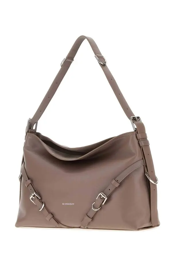 Givenchy Leather Medium Voyou Shoulder Bag - Gray