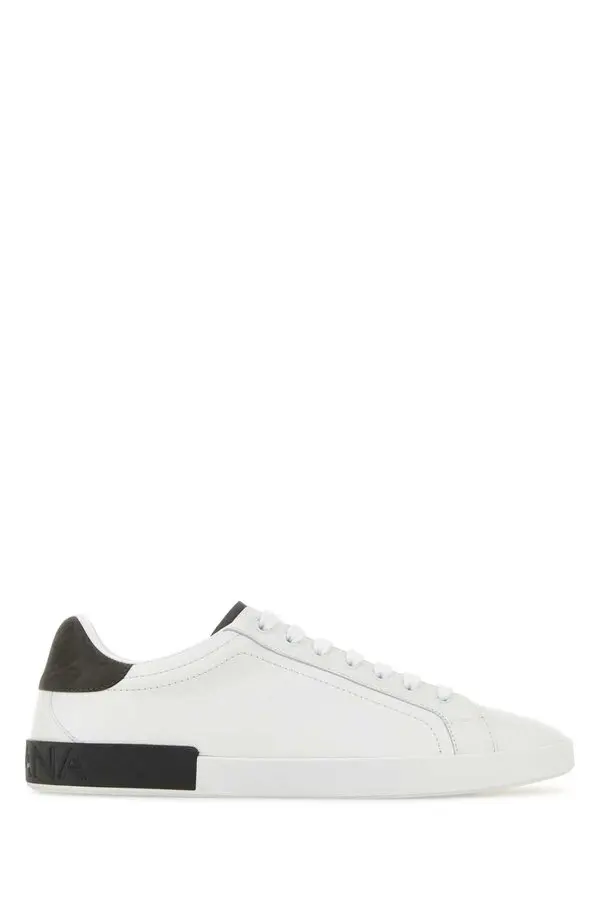 Dolce & Gabbana Leather Portofino Sneakers - White