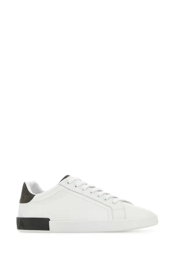 Dolce & Gabbana Leather Portofino Sneakers - White