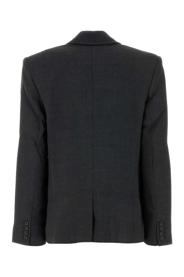SELF-PORTRAIT Oversize Twill Blazer - Gray