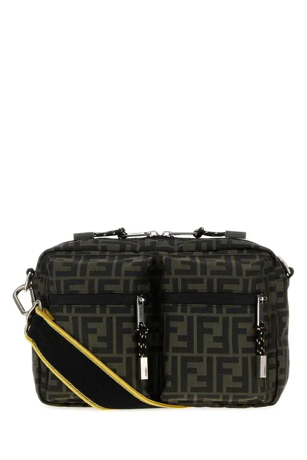 Fendi Embroidered Fabric Camera Case Crossbody Bag