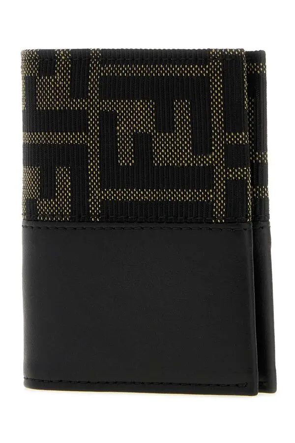 Fendi Jacquard And Leather Ff Card Holder