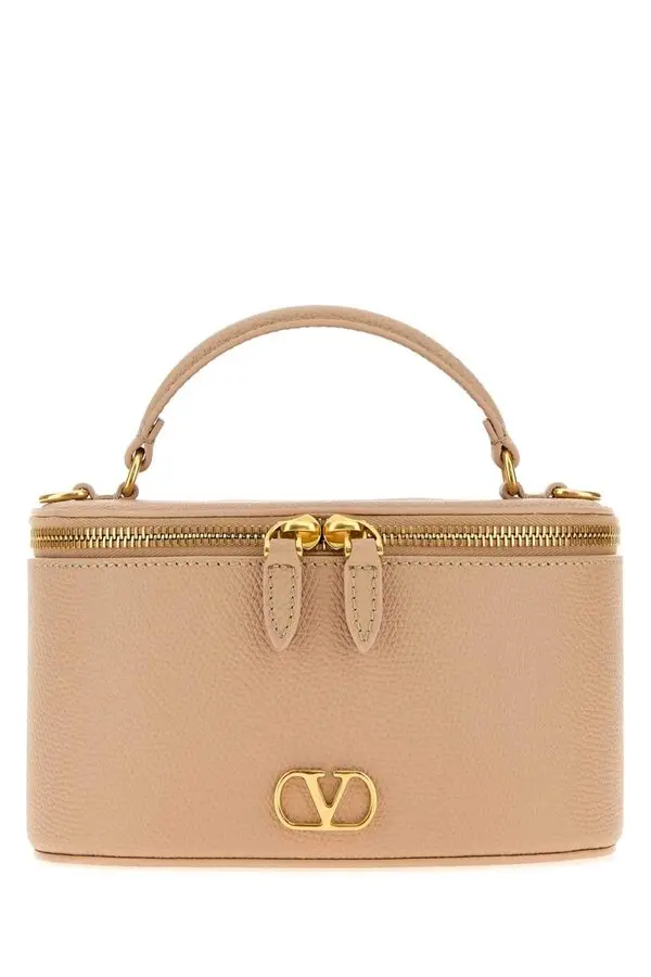 Valentino Garavani Skin Leather Vlogo Signature Handbag - Pink