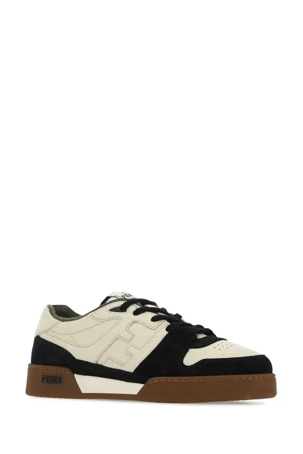 Fendi Leather And Suede Match Sneakers