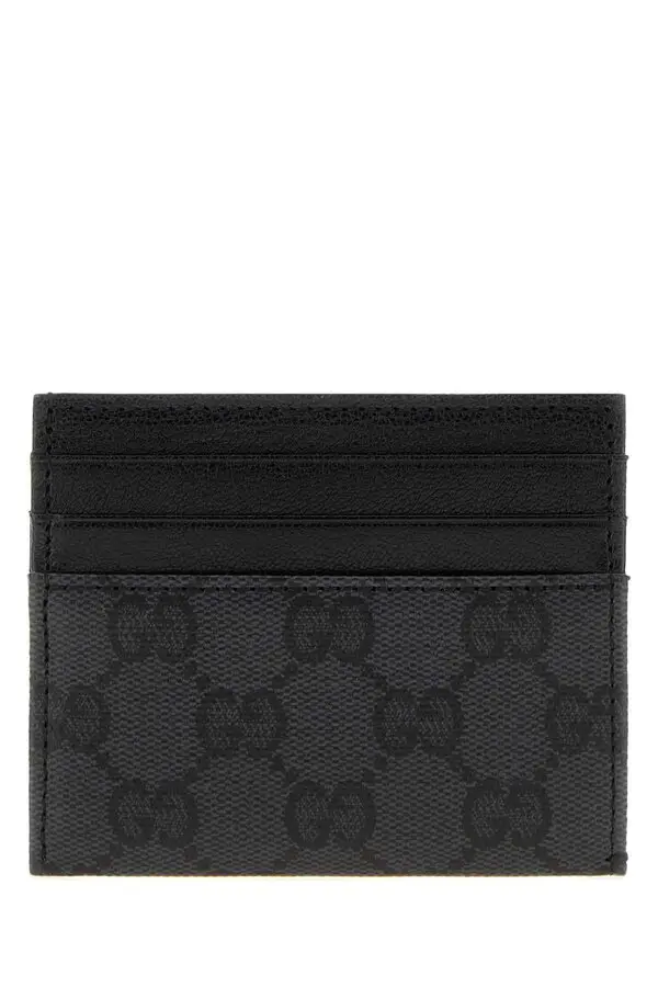 Gucci Gg Canvas Essence Classic Card Holder - Black