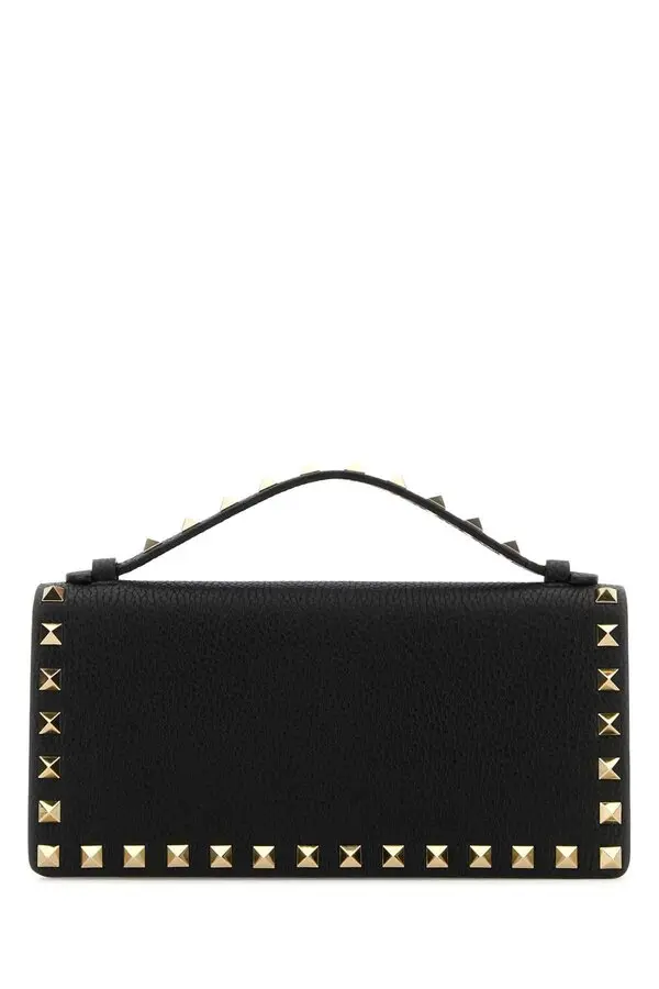 Valentino Garavani Leather Rockstud Handbag - Black