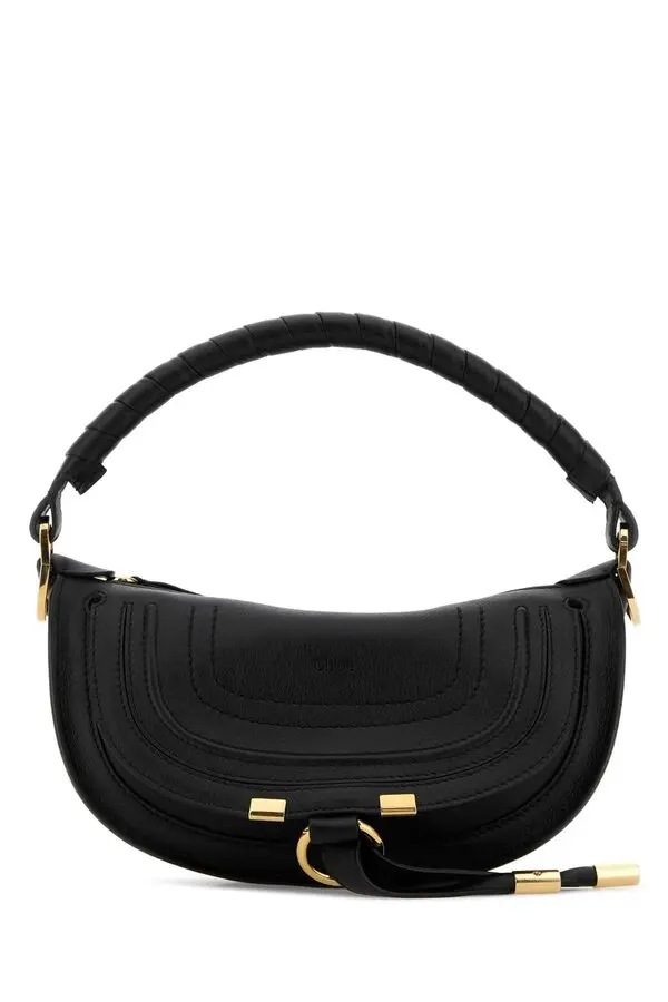 Chloé Leather Mini Marcie Shoulder Bag - Black