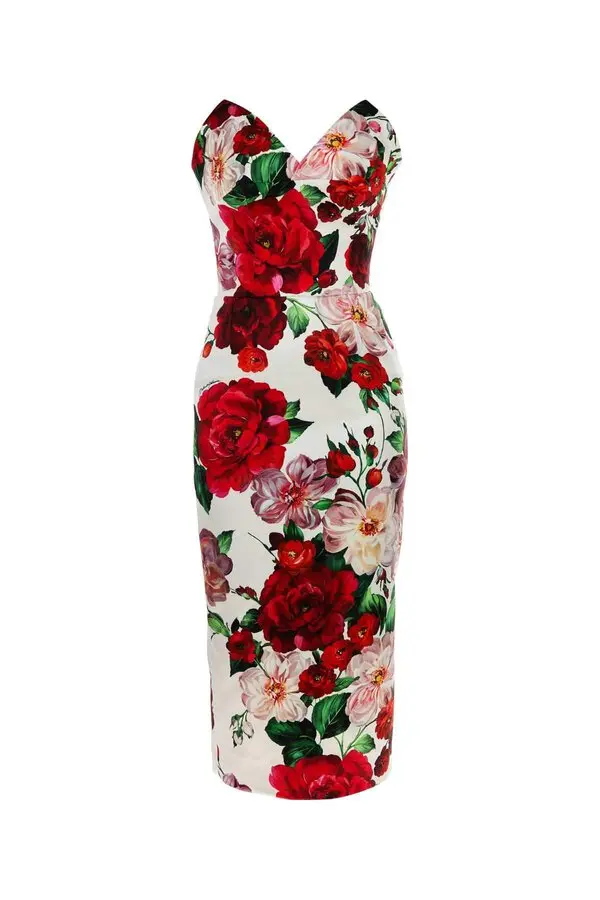 Dolce & Gabbana Printed Satin Dress - Multicolor
