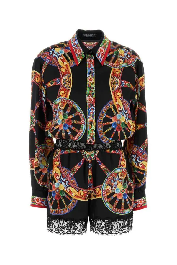 Dolce & Gabbana Printed Silk Blend Jumpsuit - Multicolor