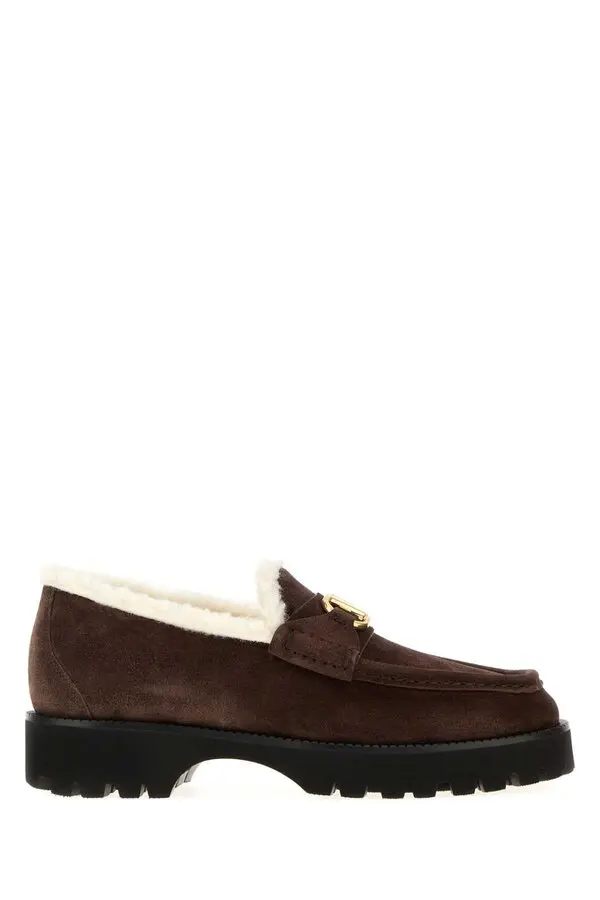 Valentino Garavani Suede Vlogo Signature Loafers - Brown