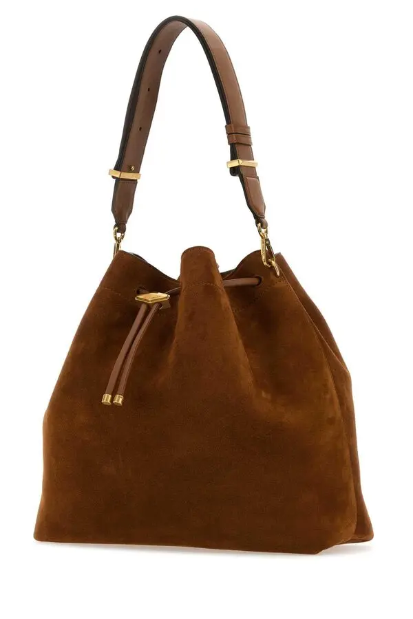 JIMMY CHOO Suede Bon Bon Bucket Bag - Brown