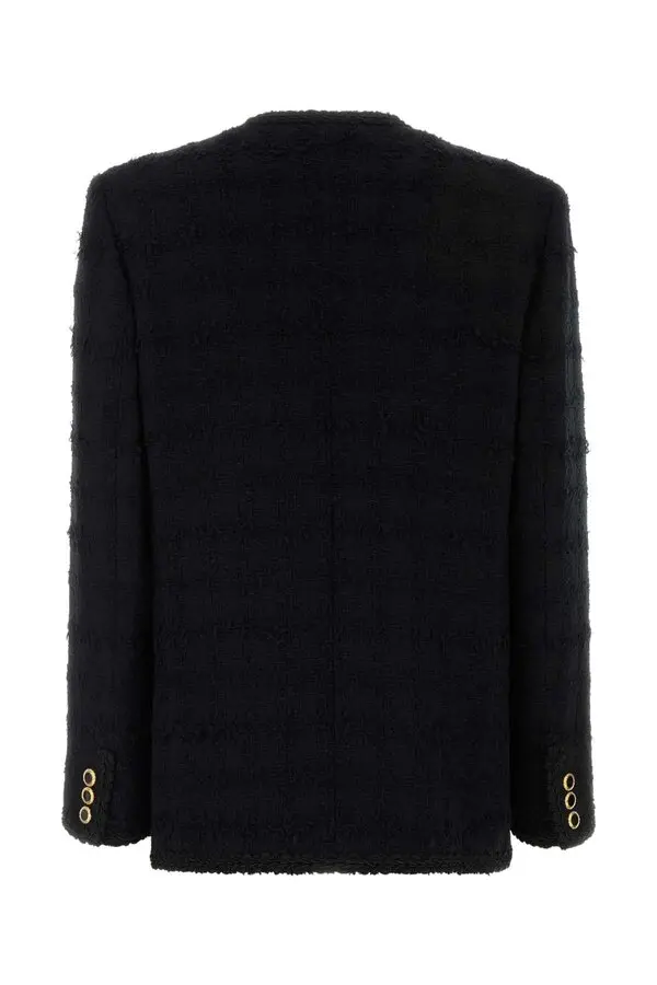 Alessandra Rich Black Boucle Blazer