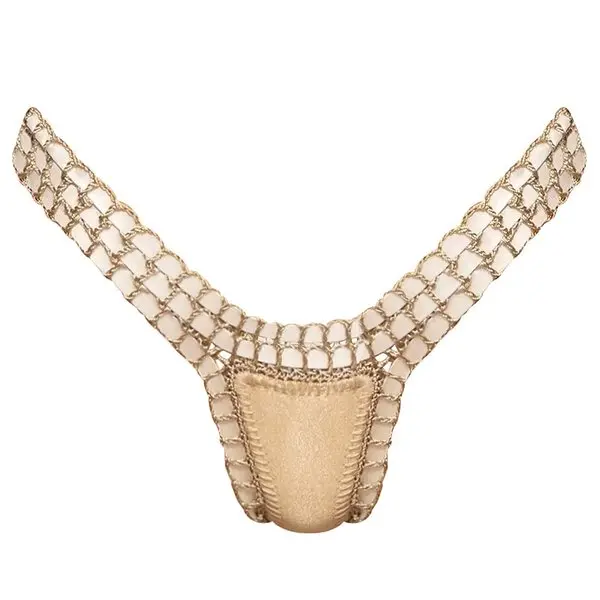 LUXSEA SWIMWEAR Shimmer Crochet Bikini Bottom - Gold