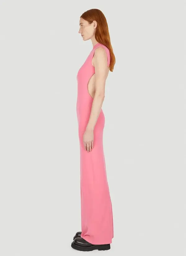 Sportmax Calcio Open Back Maxi Dress - Pink