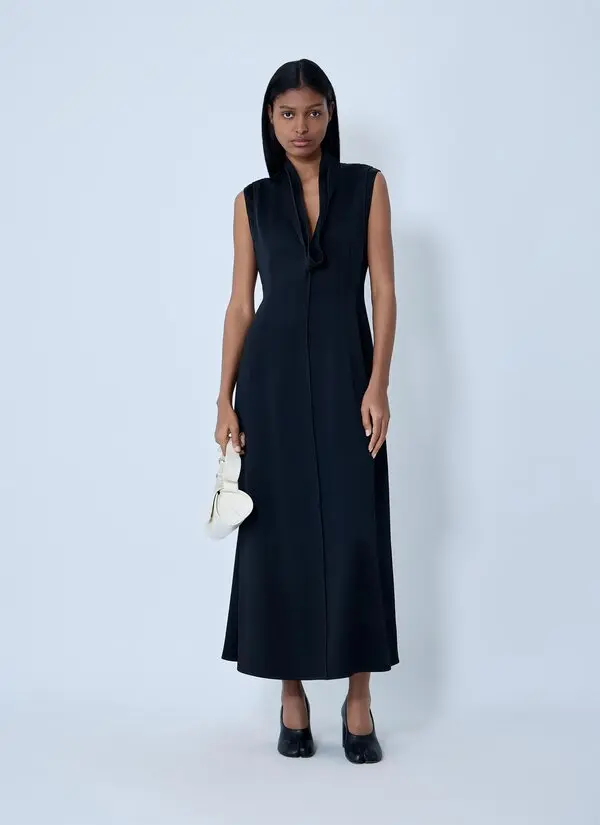 JIL SANDER V-neck Midi Dress