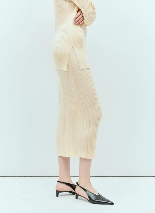 JIL SANDER Rib Knit Midi Skirt