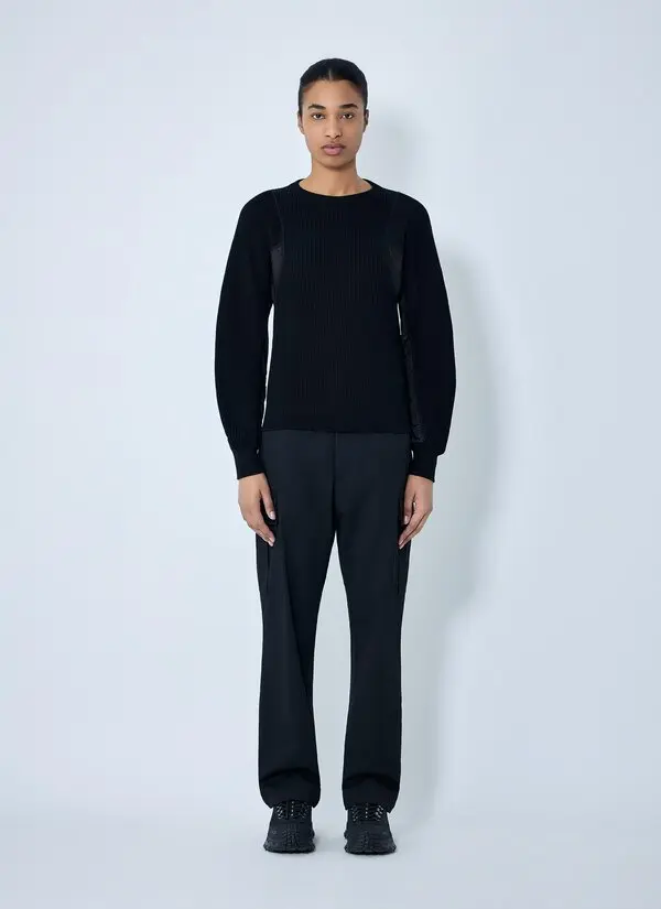 Moncler Ribbed Knit Sweater With Contrast Panels