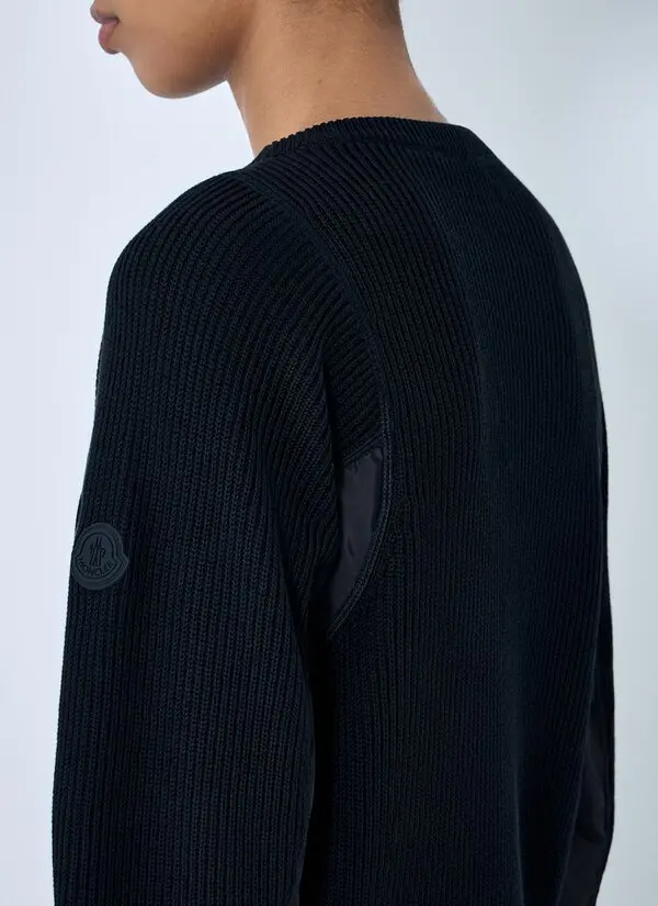 Moncler Ribbed Knit Sweater With Contrast Panels