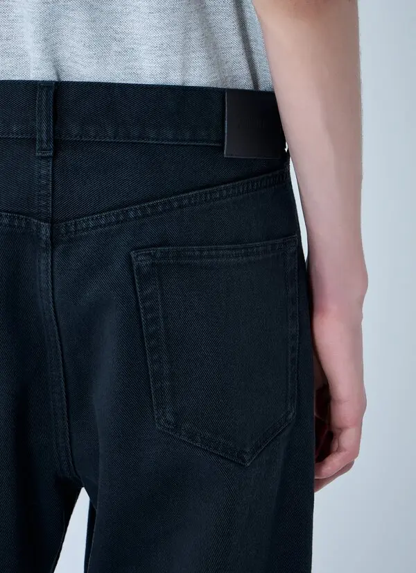 Saint Laurent Loose Straight Denim Pants - Black