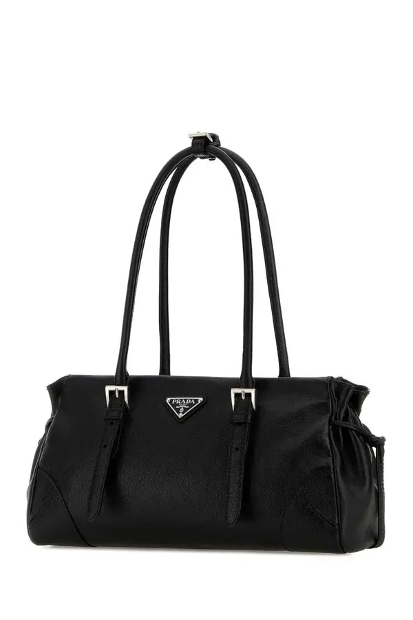 Prada Leather Medium Bonnie Shoulder Bag - Black