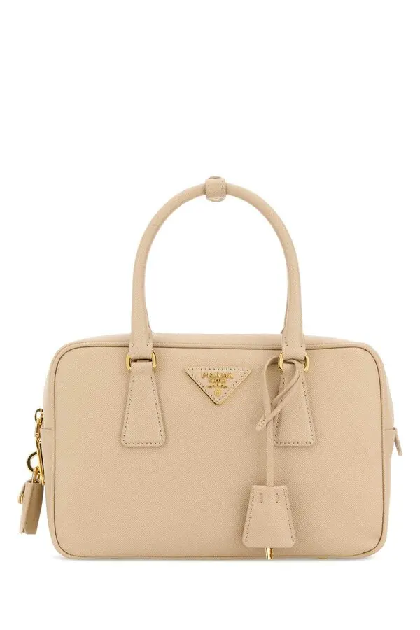 Prada Sand Leather Handbag - Brown