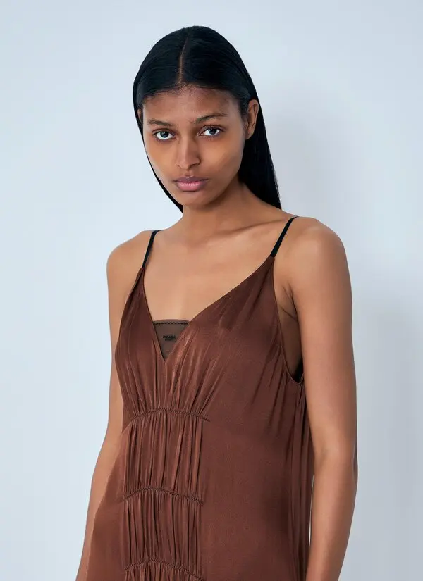 Prada Crepe Satin Midi Dress