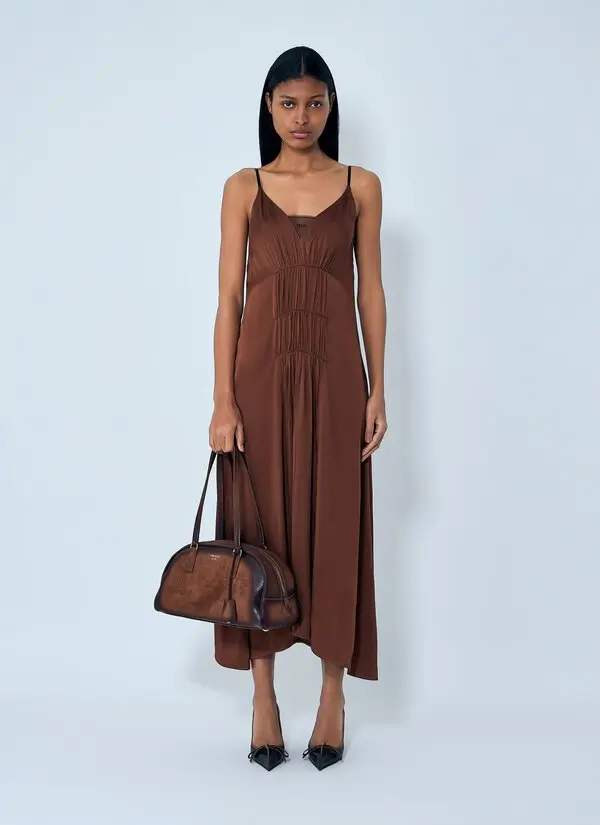 Prada Crepe Satin Midi Dress