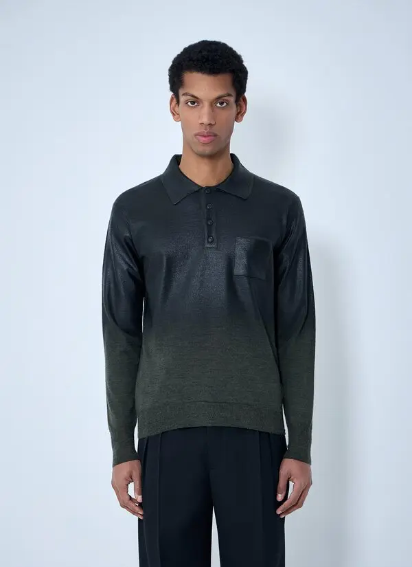 MAISON MARGIELA Long Sleeve Polo Shirt - Green