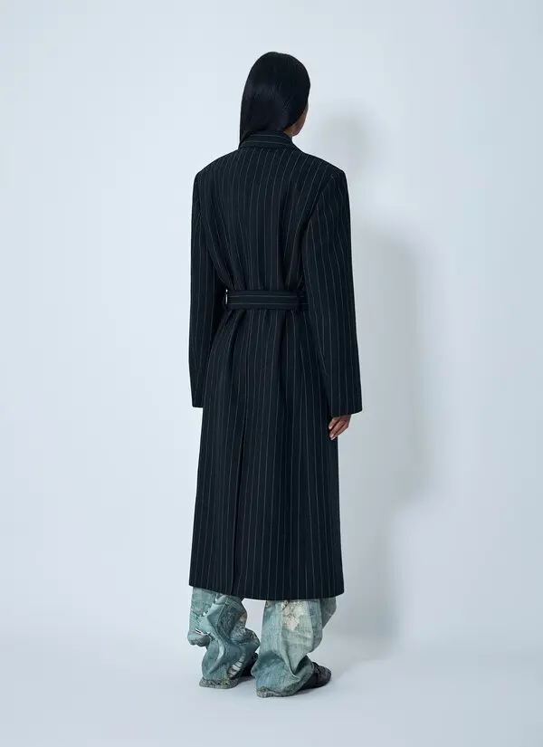 Acne Studios Belted Pinstripe Coat