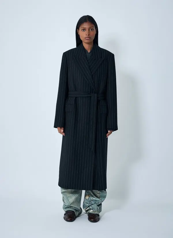 Acne Studios Belted Tailored Coat - Black