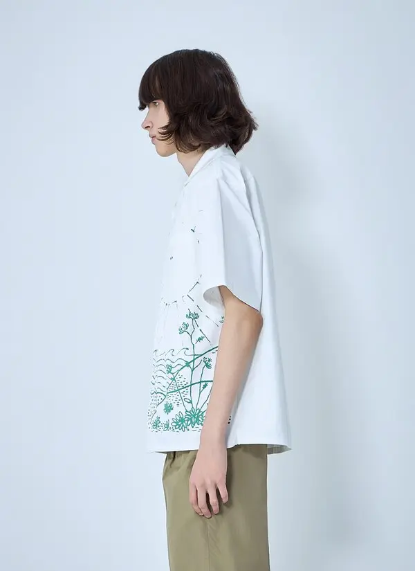 Prada Wave-print Oversized Shirt - Green