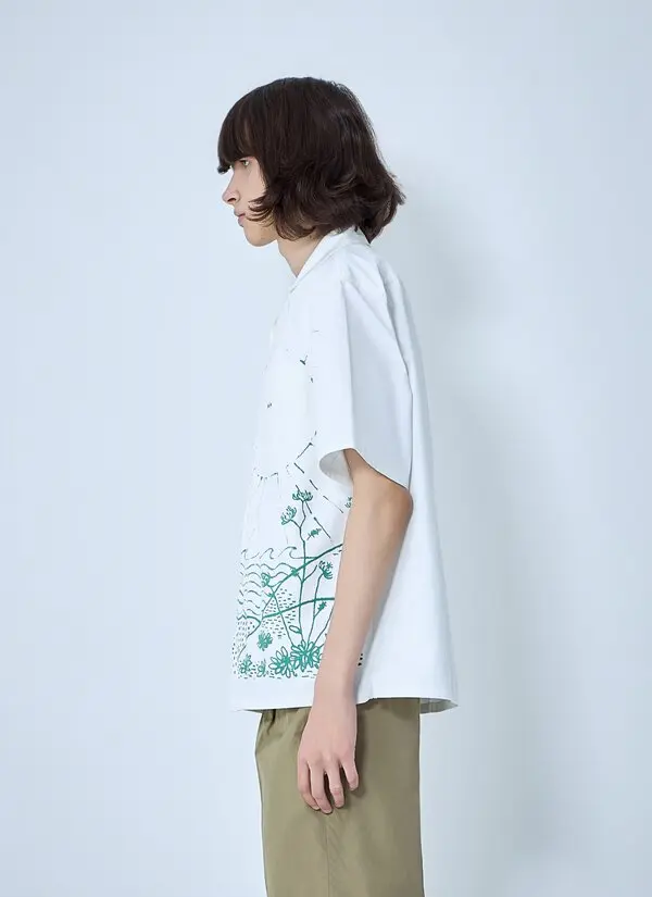 Prada Wave-print Oversized Shirt - Green