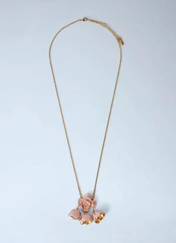 Chloé Floral Pendant Necklace - Pink