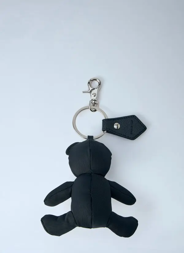 VIVIENNE WESTWOOD Bear Keychain With Logo Plaque - Black