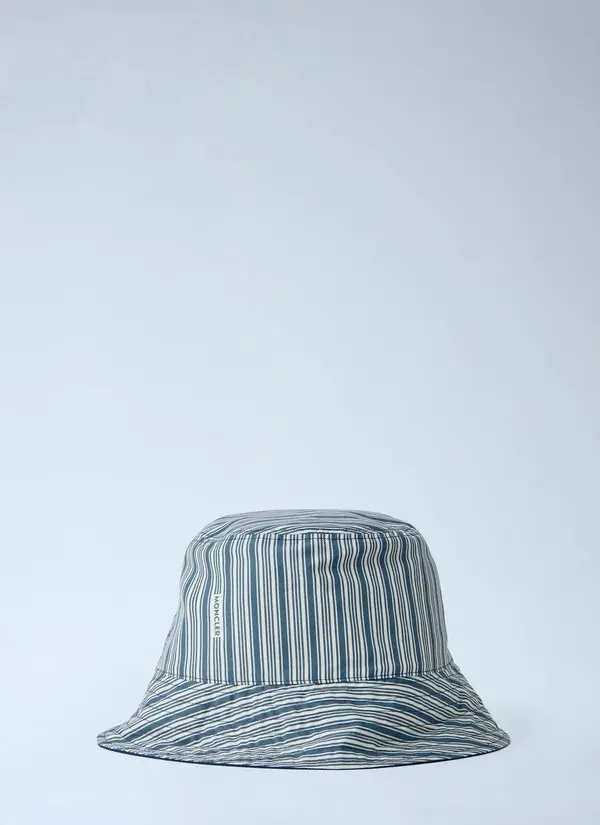 Moncler Striped Bucket Hat - White