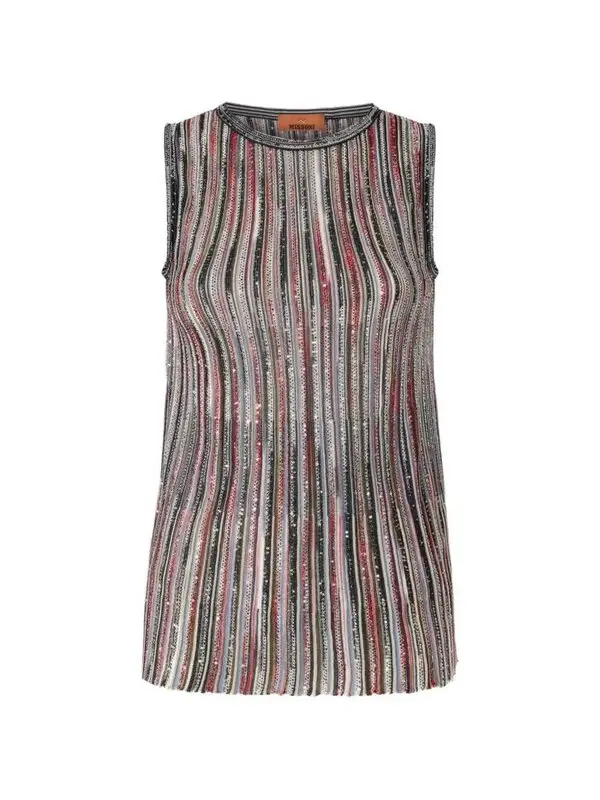 Missoni Striped Top Decorated With Sequins - Multicolor