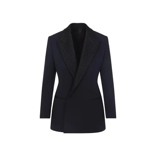 Bottega Veneta Intrecciato Collar Tuxedo Jacket - Blue