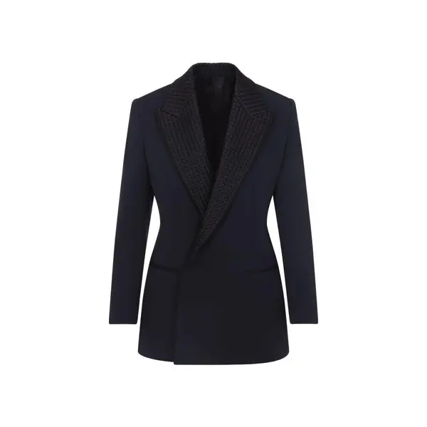 Bottega Veneta Intrecciato Collar Tuxedo Jacket - Blue