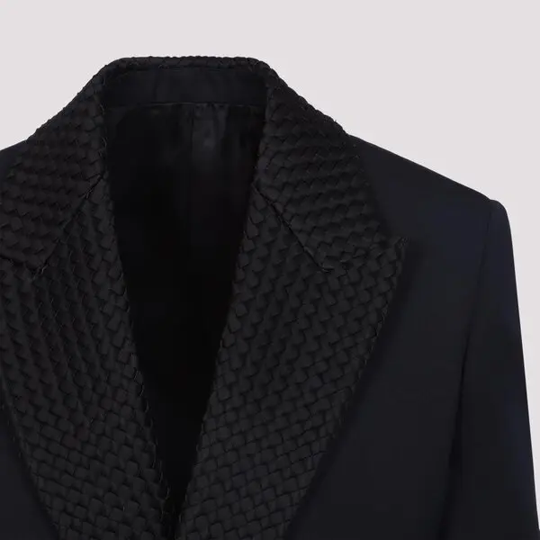 Bottega Veneta Intrecciato Collar Tuxedo Jacket - Blue